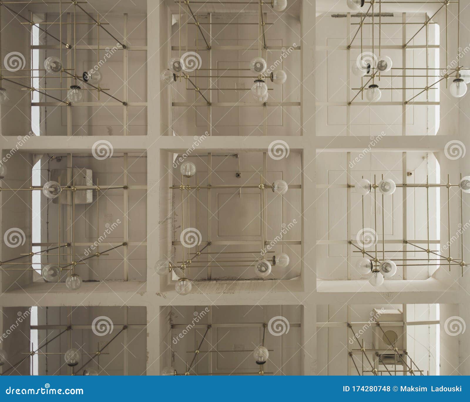 Modern roof with lamps stock photo. Image of hall, living - 174280748