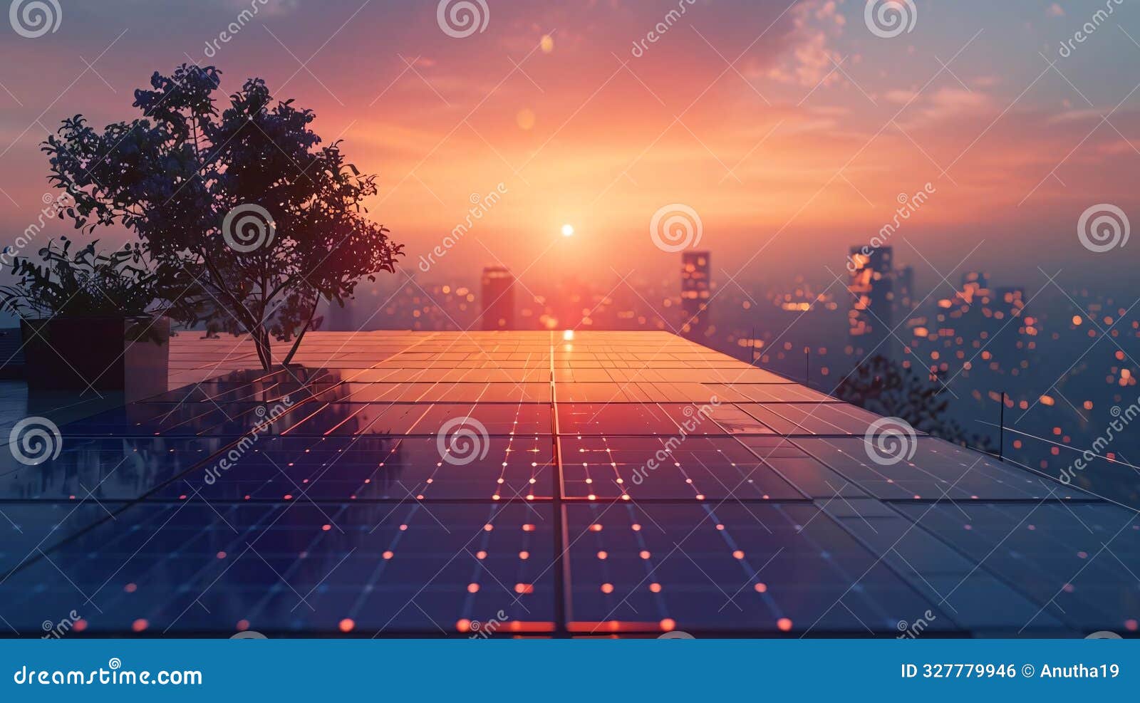 Modern Rooftop Solar Panels in High-Definition Realistic Style Ideal ...