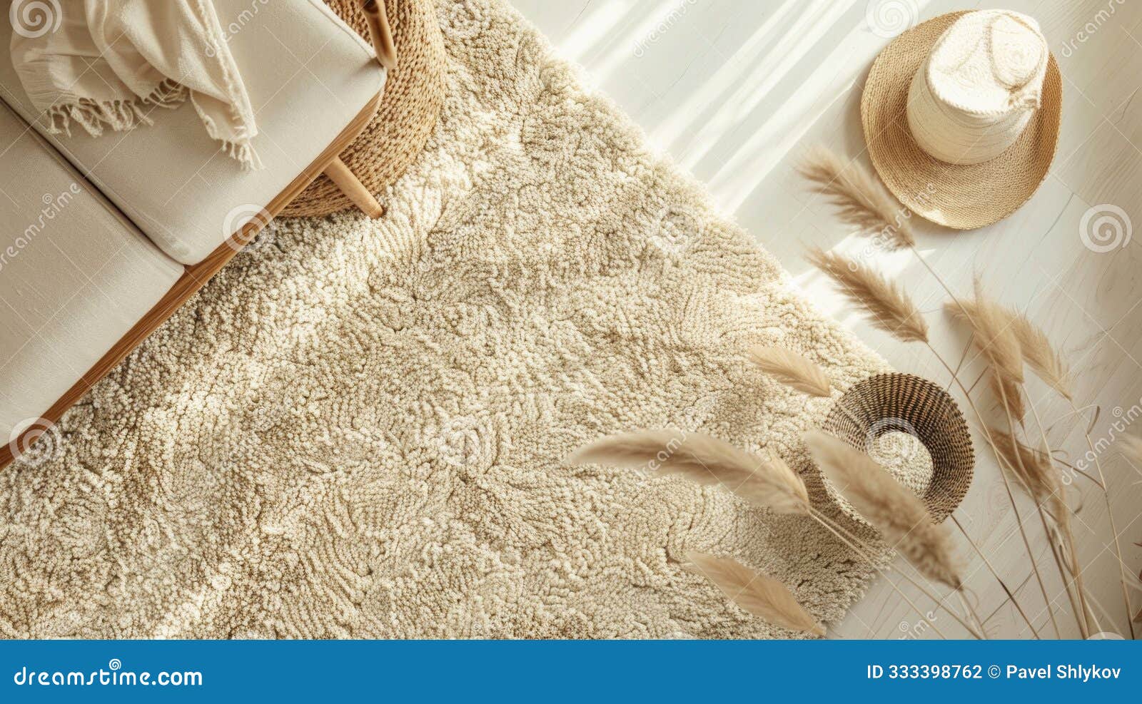 Modern Room Interior with Carpet, Top View Stock Photo - Image of home ...