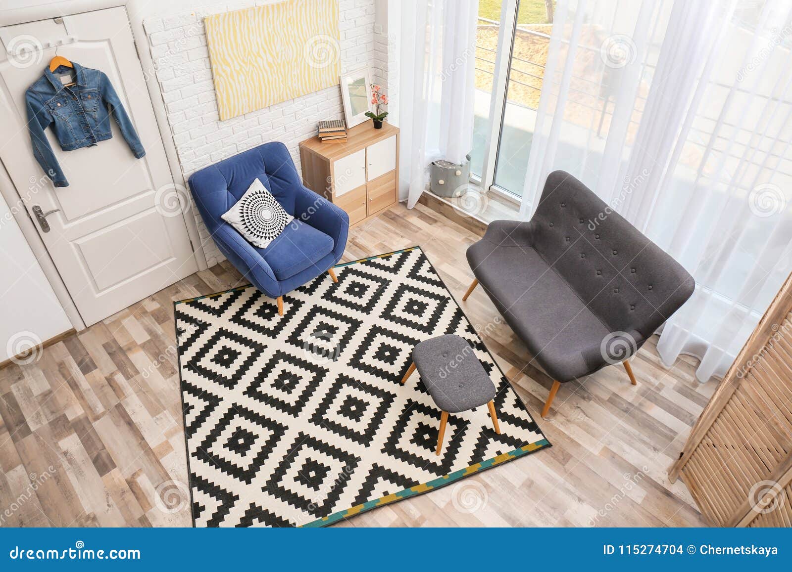 Modern Room Interior. Security CCTV Camera Stock Photo - Image of ...