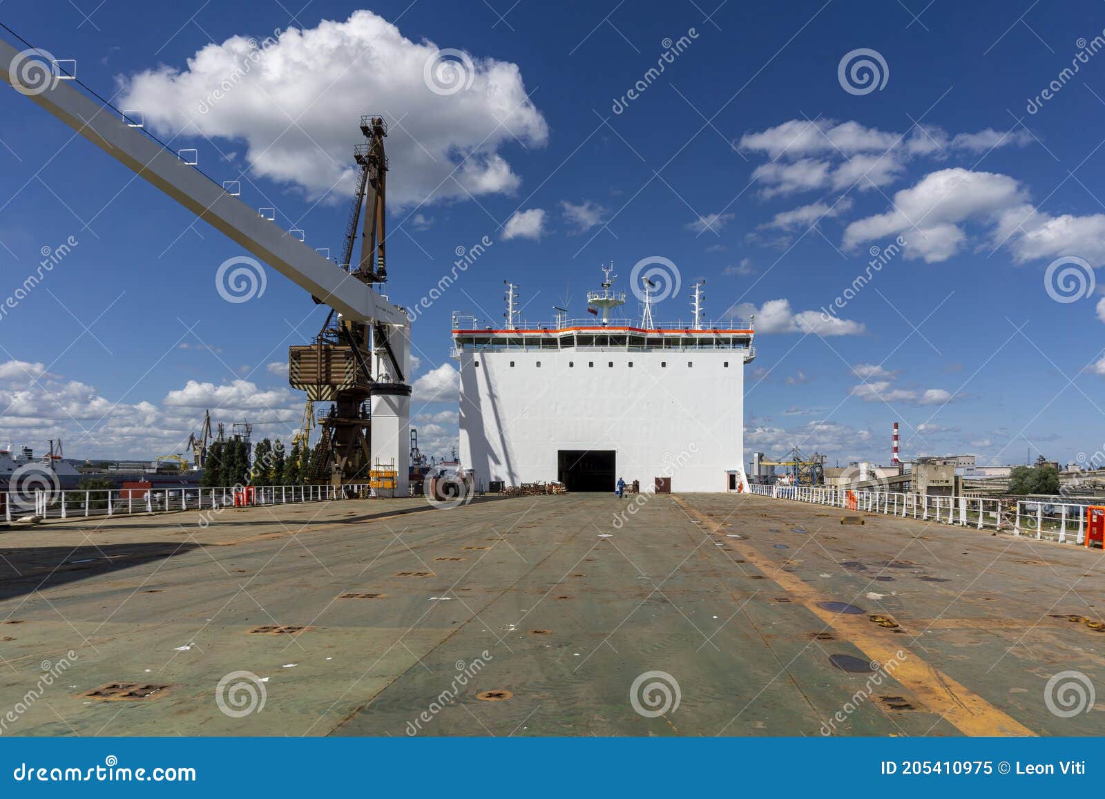 Modern Roro Ship in Shipyard for Manutention Stock Image - Image of ...