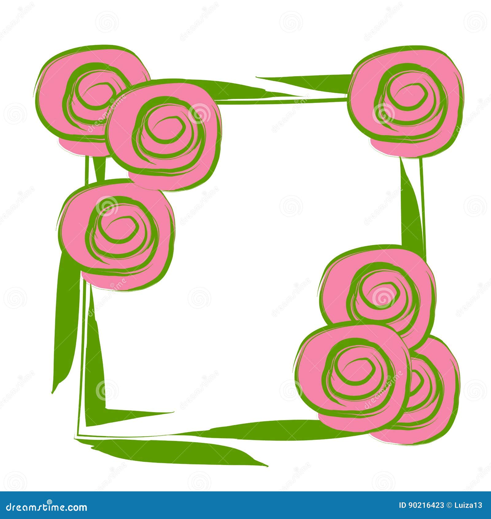 Modern Roses Frame. Vector Illustration. Stock Vector - Illustration of ...