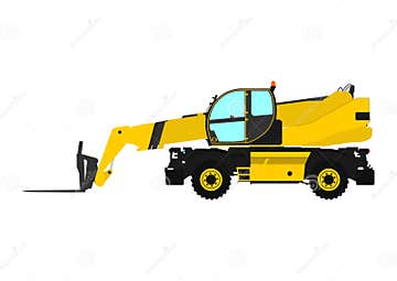 Modern Rotating Telehandler. Vector Stock Vector - Illustration of ...