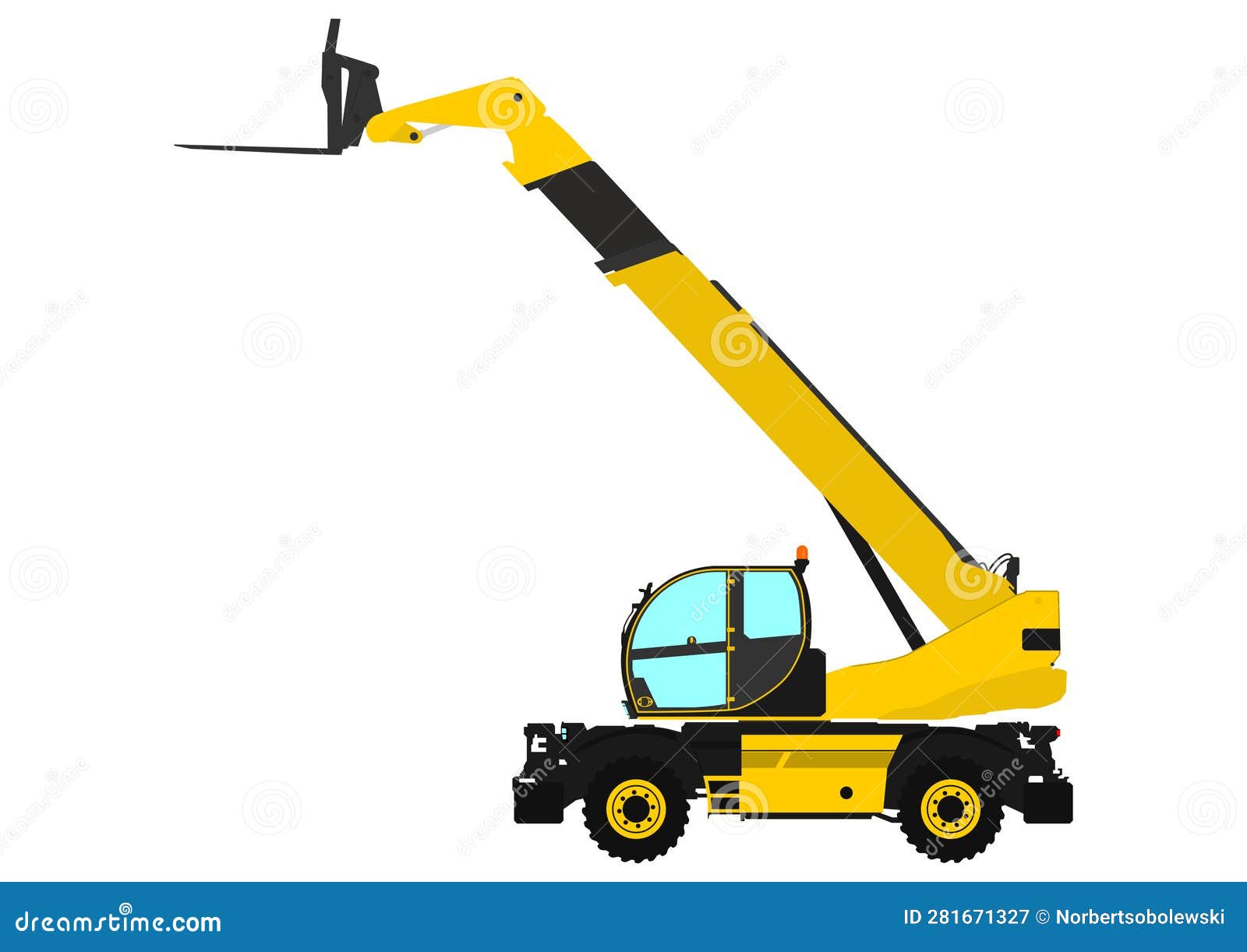 Modern Rotating Telehandler. Vector Stock Vector - Illustration of ...