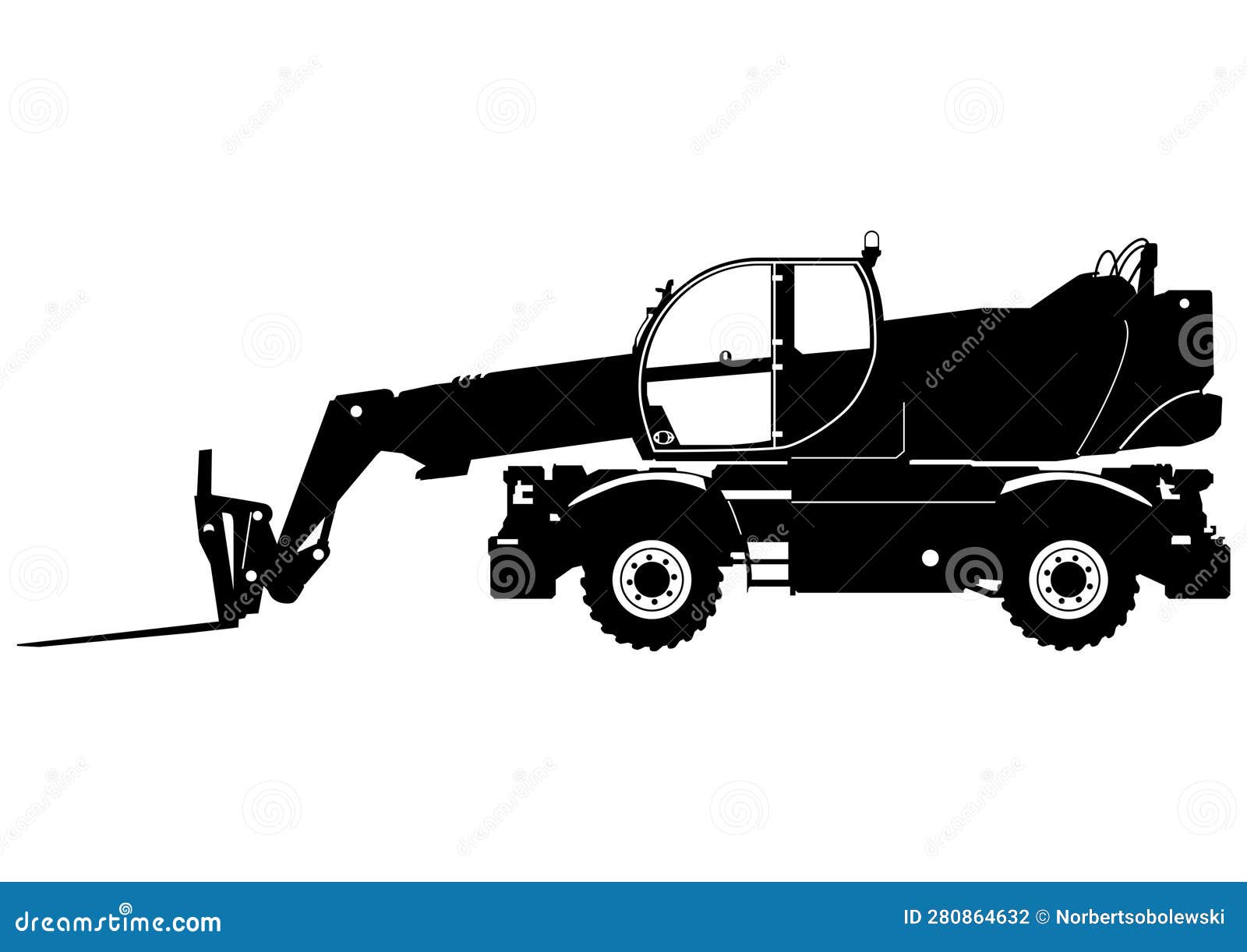 Modern Rotating Telehandler. Vector. Stock Vector - Illustration of ...