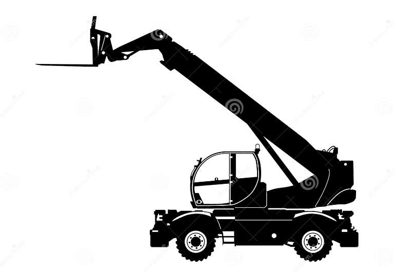 Modern Rotating Telehandler. Vector. Stock Vector - Illustration of ...