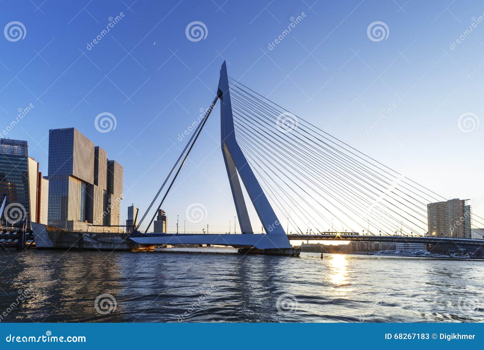 Modern Rotterdam Skyline editorial stock photo. Image of europe - 68267183