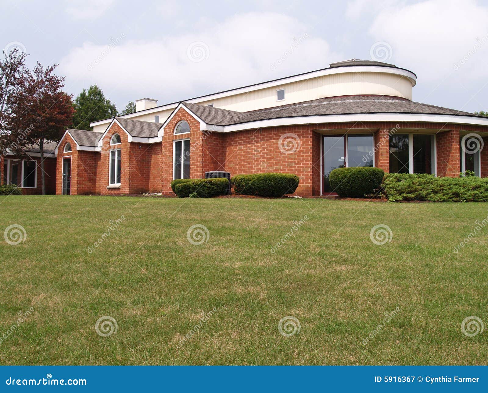 Modern Round Brick Building Stock Image - Image of brick, block: 5916367