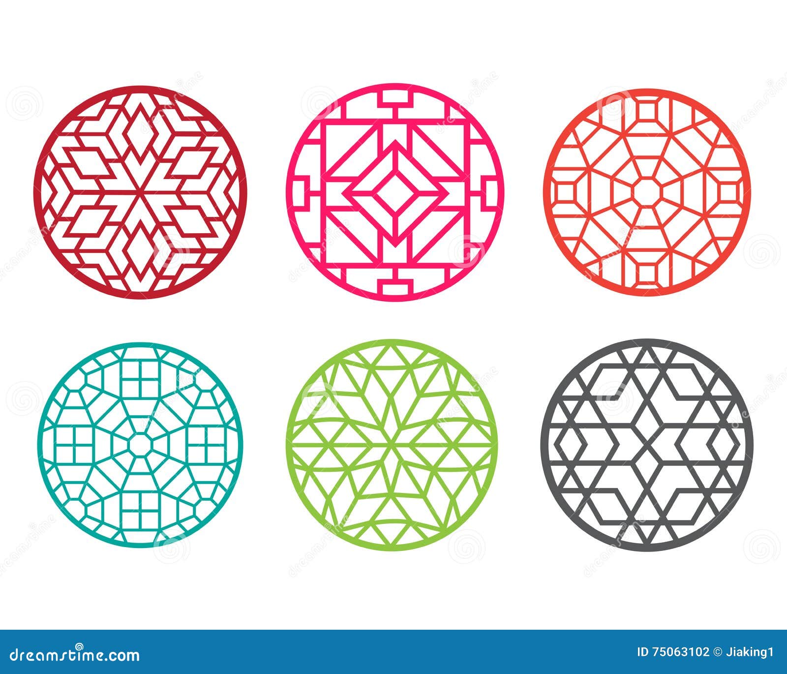 Round Chinese Zodiac Signs. Circle Stamps With Animal Of Year, China ...