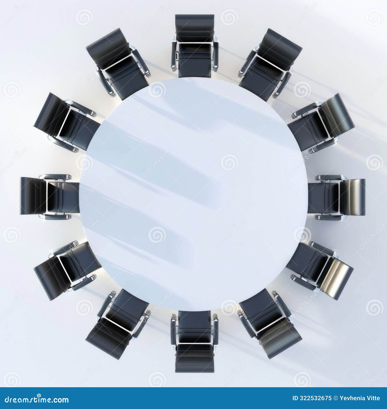Modern Round Conference Table with Office Chairs. Generative Ai Stock ...