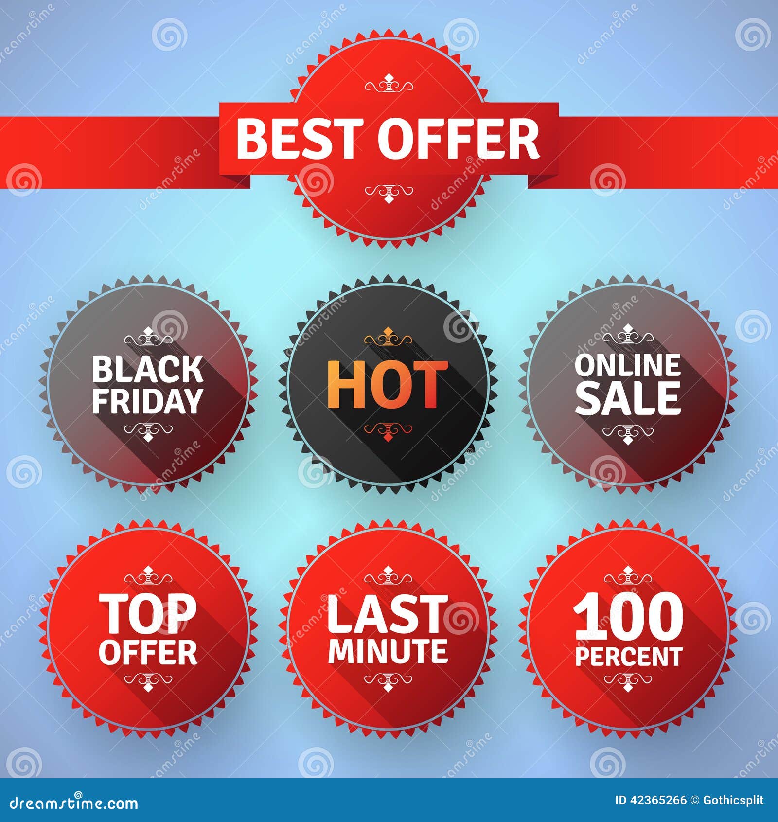 Modern Round Promotion Badges Stock Vector - Illustration of promotion ...