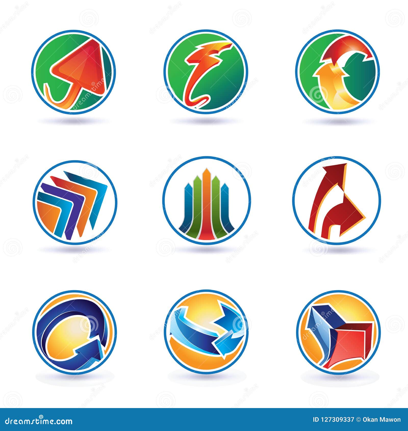 Modern Rounded Arrow Design Template Stock Vector - Illustration of ...