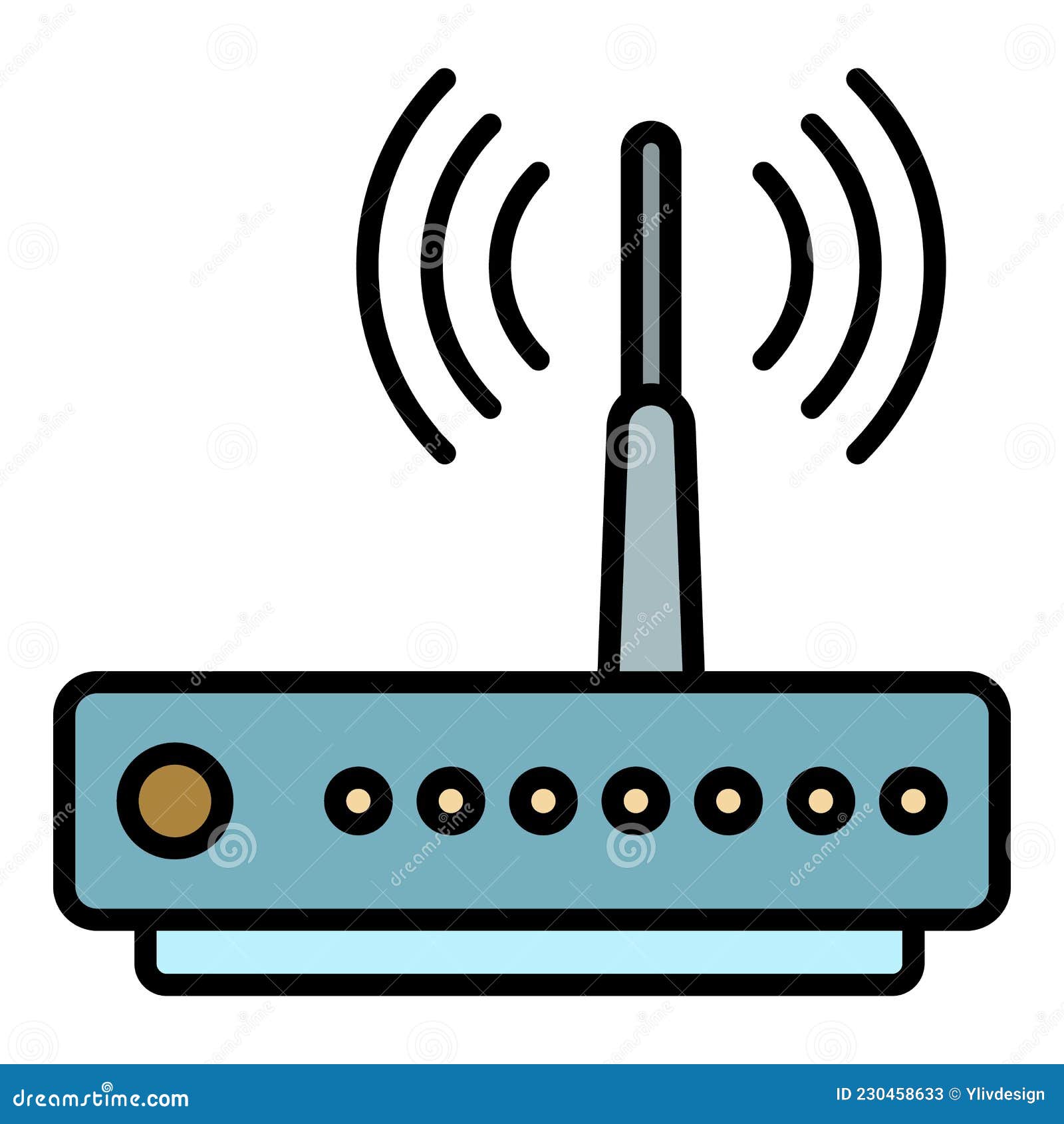 Modern Router Icon Color Outline Vector Stock Vector - Illustration of ...