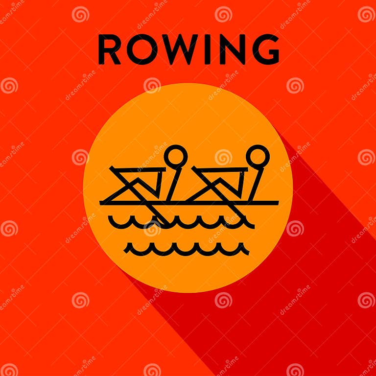 Modern Rowing Icon with Linear Vector Styles Stock Vector ...
