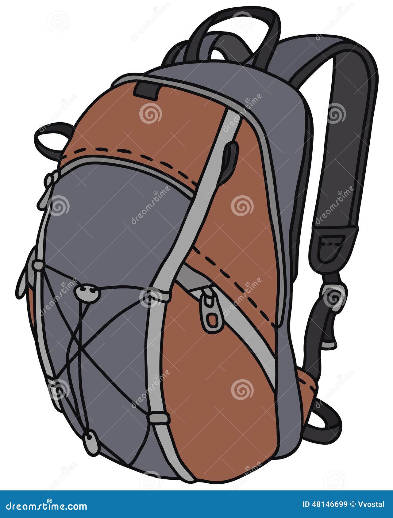 Modern Rucksack Cartoon Vector | CartoonDealer.com #48146699