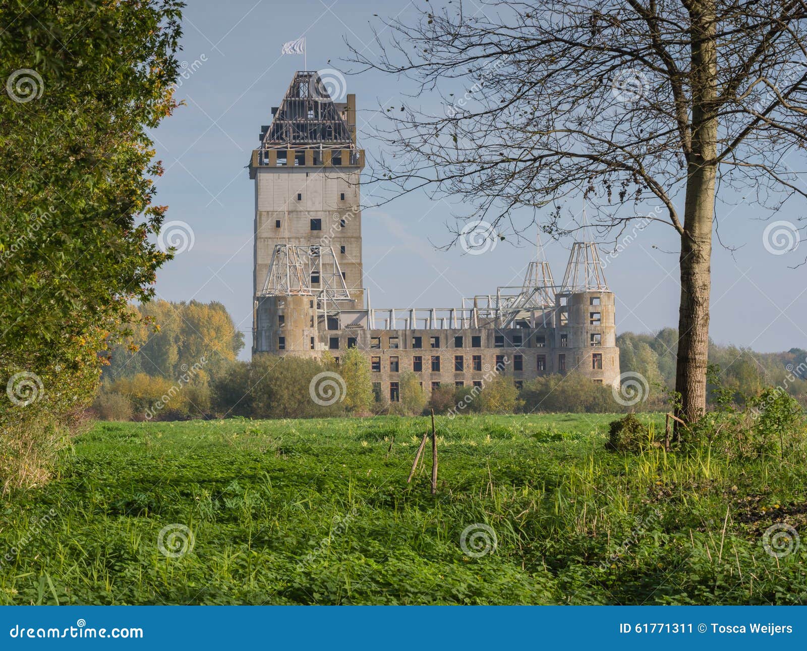 Modern Ruin of Castle Almere Stock Image - Image of windows, walls ...