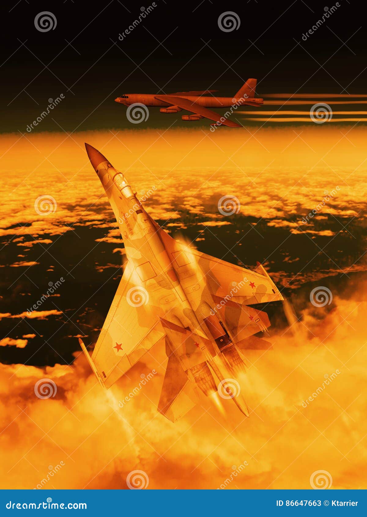 Modern Russian Jet Fighter Aircraft. Vector Draw | CartoonDealer.com ...