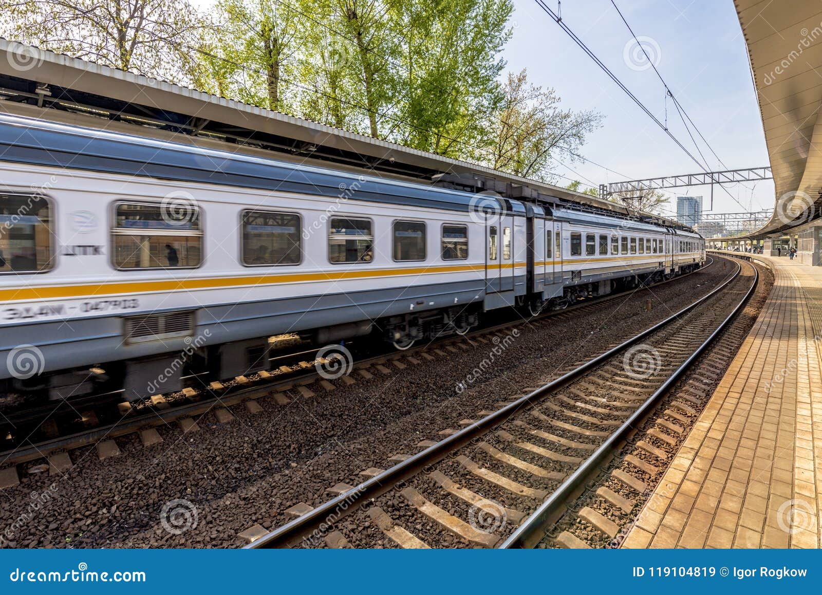 Modern Russian Railways Stations and Passenger Trains Editorial Stock ...