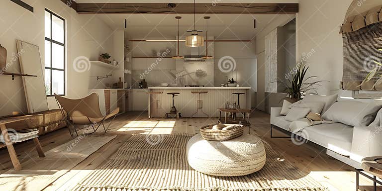 Modern Rustic Scandinavian Interior Design Concept Stock Image - Image ...