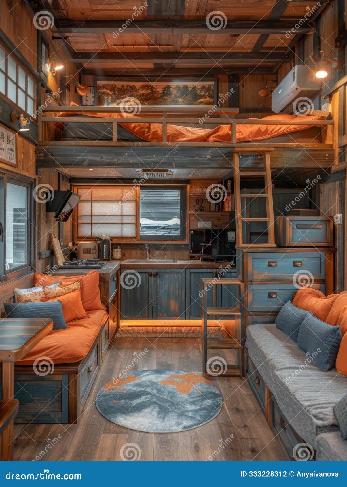 Modern Rustic Tiny House Interior with Cozy Loft and Stylish Decor ...