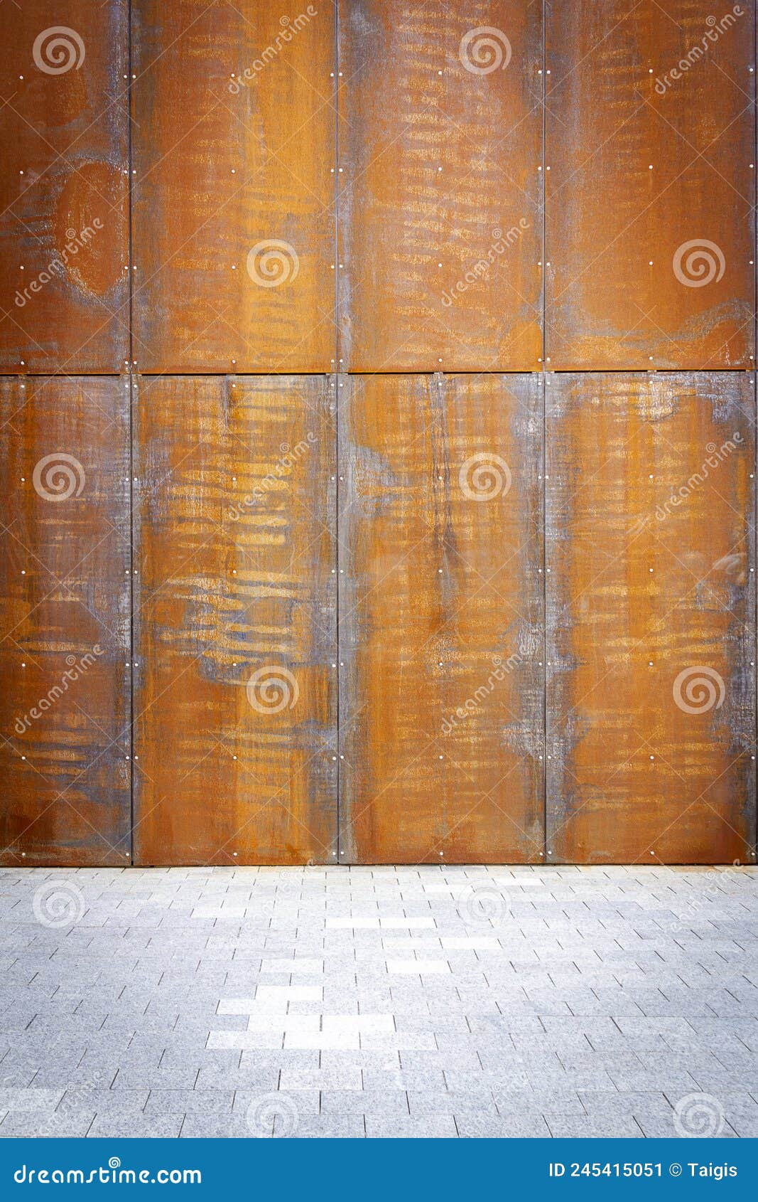 Modern rusty metal wall stock image. Image of rotting - 245415051