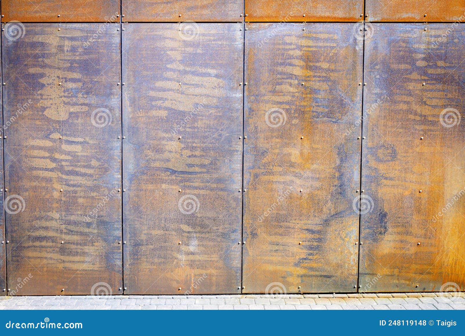 Modern rusty metal wall stock photo. Image of rotting - 248119148