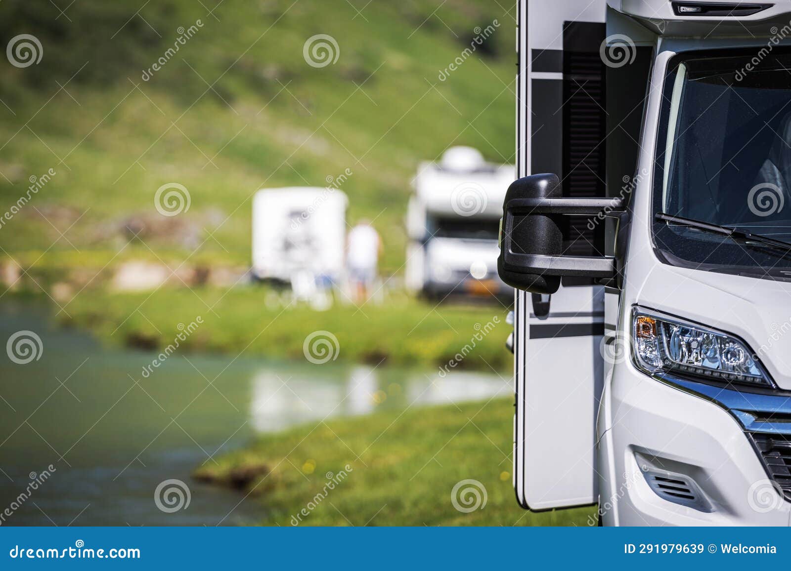 Modern RV Camper Van Road Trip Stock Image - Image of modern ...