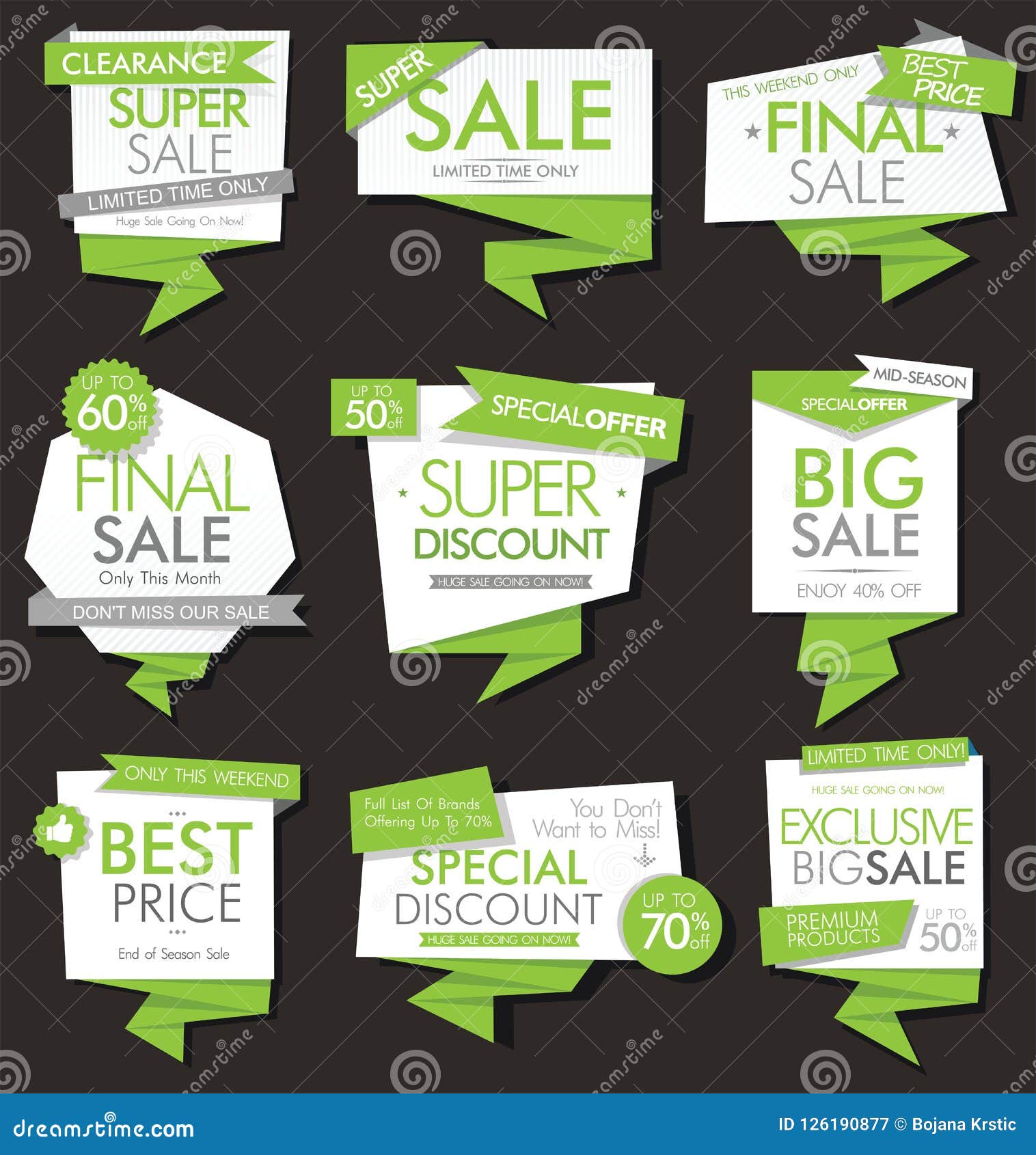 Modern Sale Banners and Labels Modern Collection Stock Vector ...