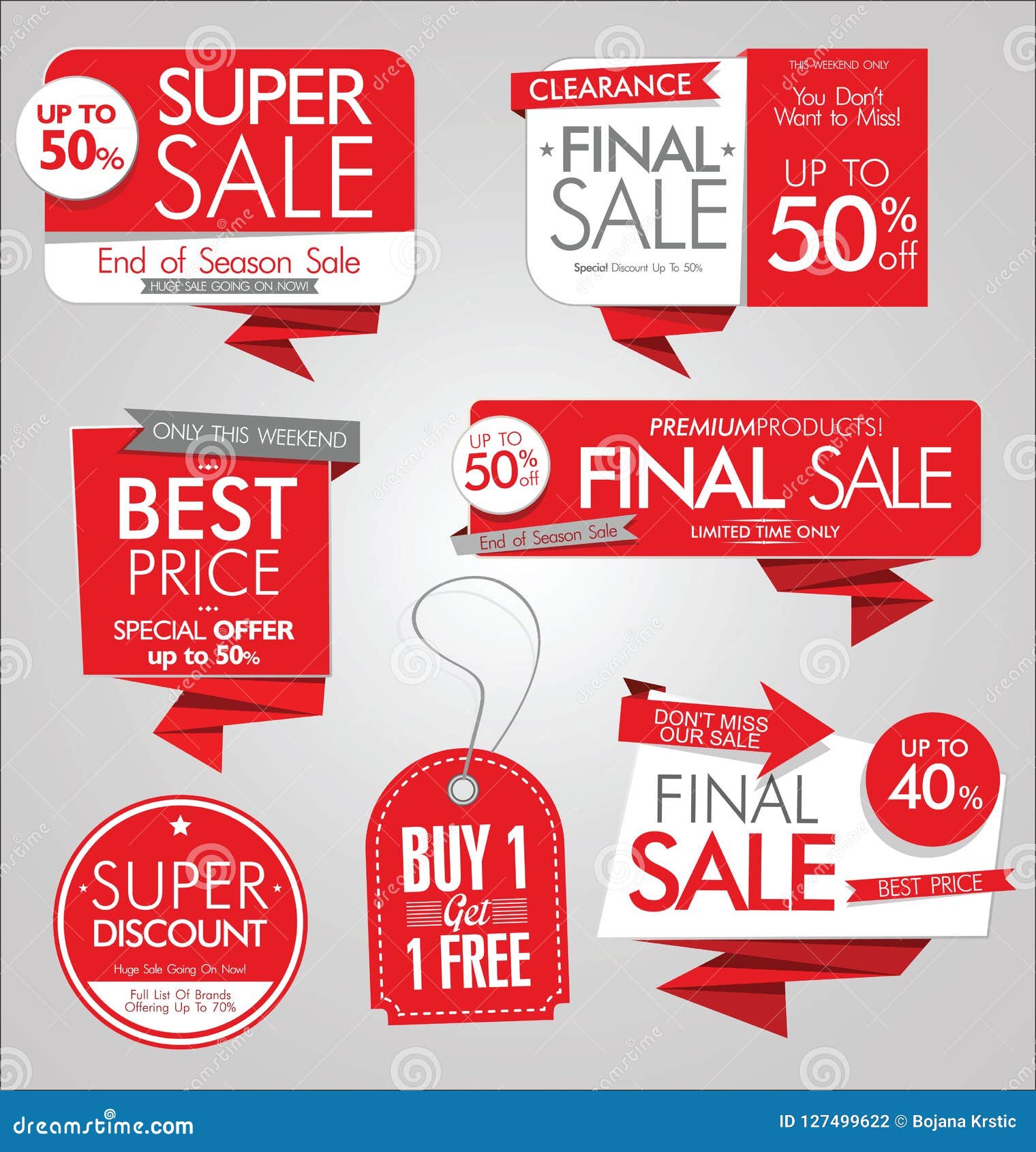 Modern Sale Banners and Labels Collection Stock Vector - Illustration ...