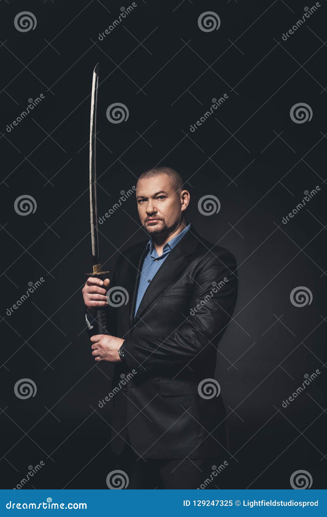 Modern Samurai With Katana Swords Stock Photography | CartoonDealer.com ...