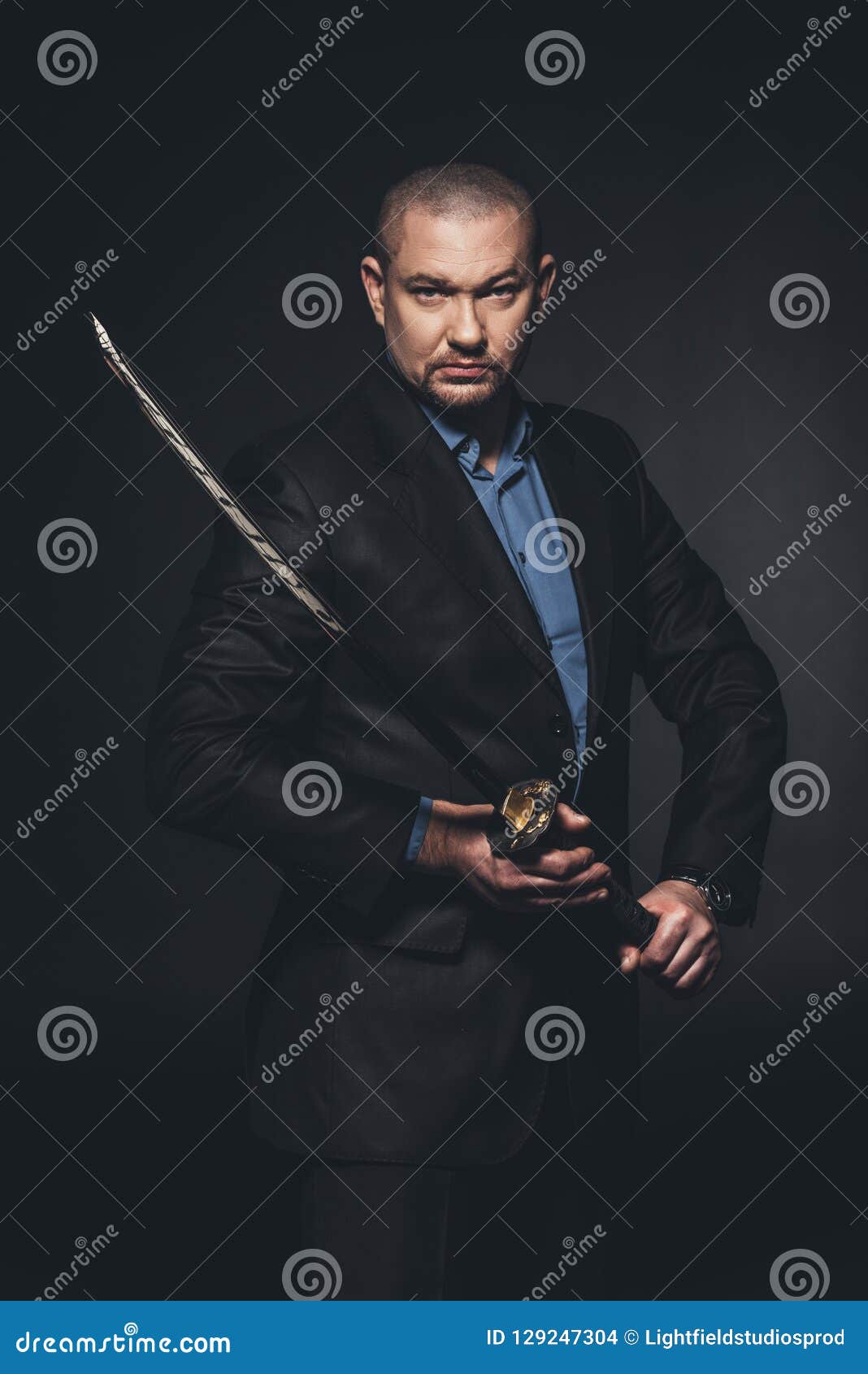 Modern Samurai With Katana Swords Stock Photography | CartoonDealer.com ...