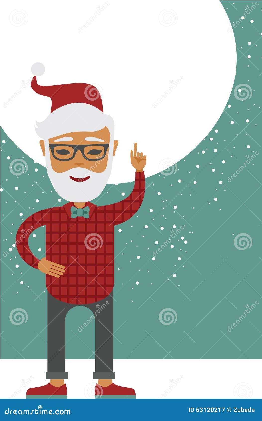 Modern Santa Claus stock vector. Illustration of hand - 63120217