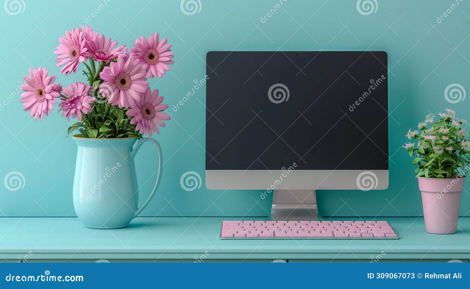 Modern Sapphire Blue and Blue Gray Office Zoom Virtual Background 3d ...
