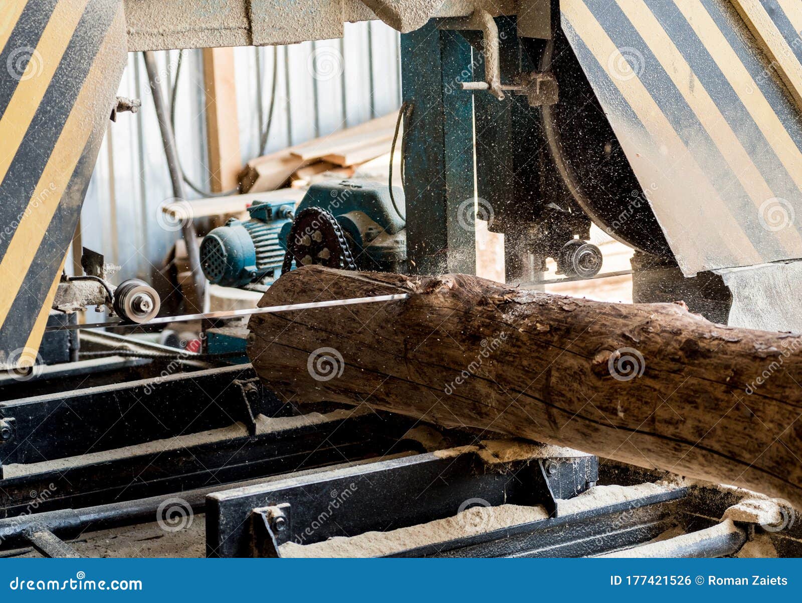 Modern Sawmill. Industry Sawing Boards from Logs Stock Photo - Image of ...