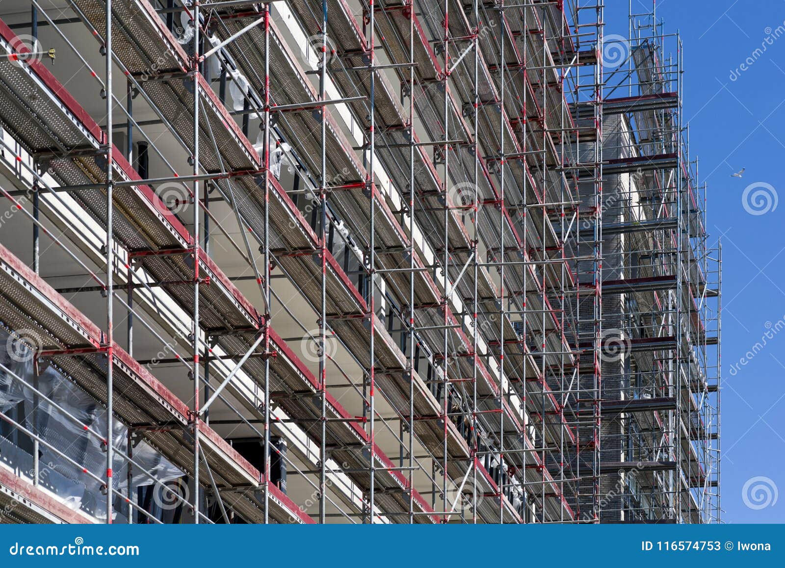 Modern Scaffolding on the Skyscraper Stock Image - Image of ...