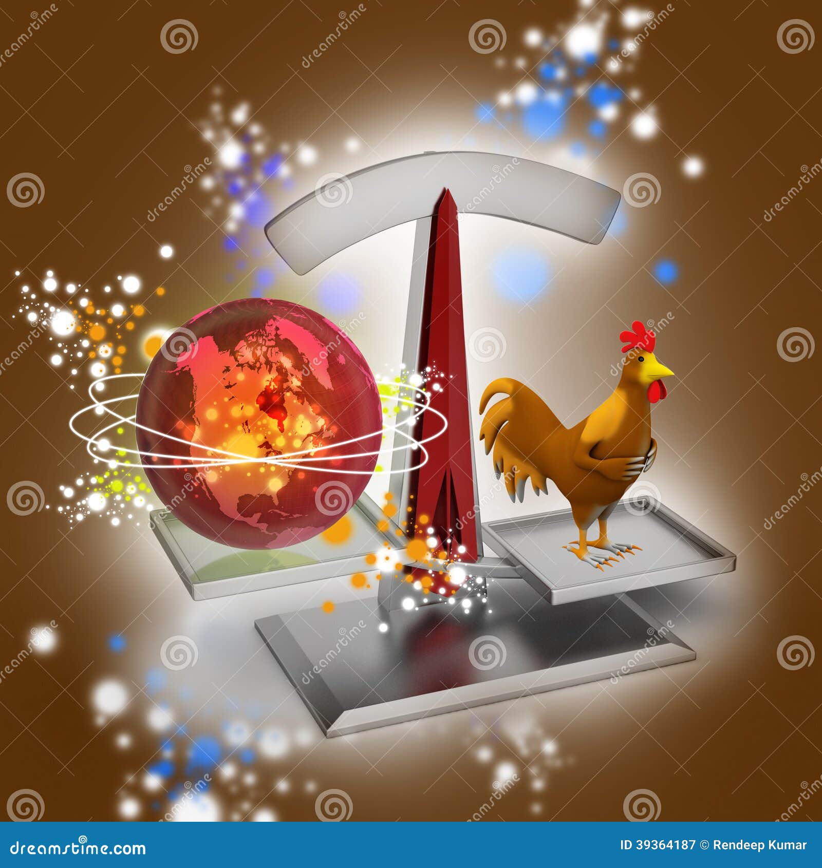 Modern Scale Balancing The Earth And Hen Stock Photo | CartoonDealer ...