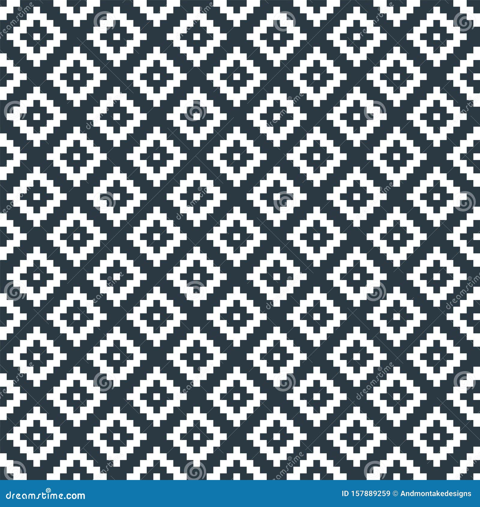 Modern Scandinavian Pattern with Navy Blue Geometric Design. Stock ...