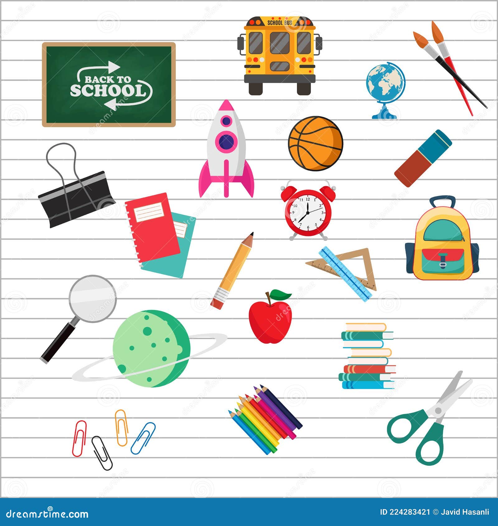 Modern School Background. Back To Chool Stock Vector - Illustration of ...