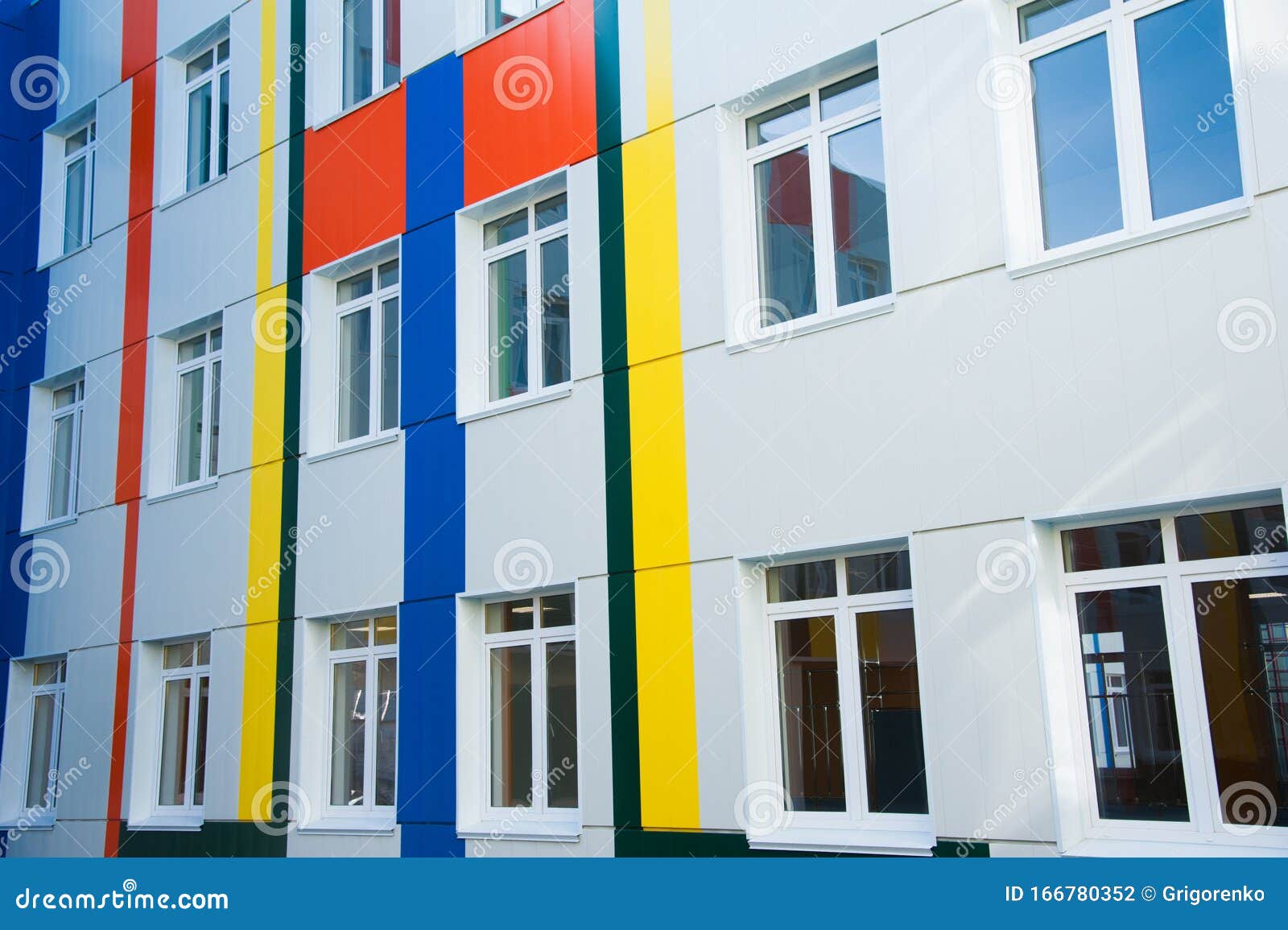 Modern school building stock photo. Image of education - 166780352