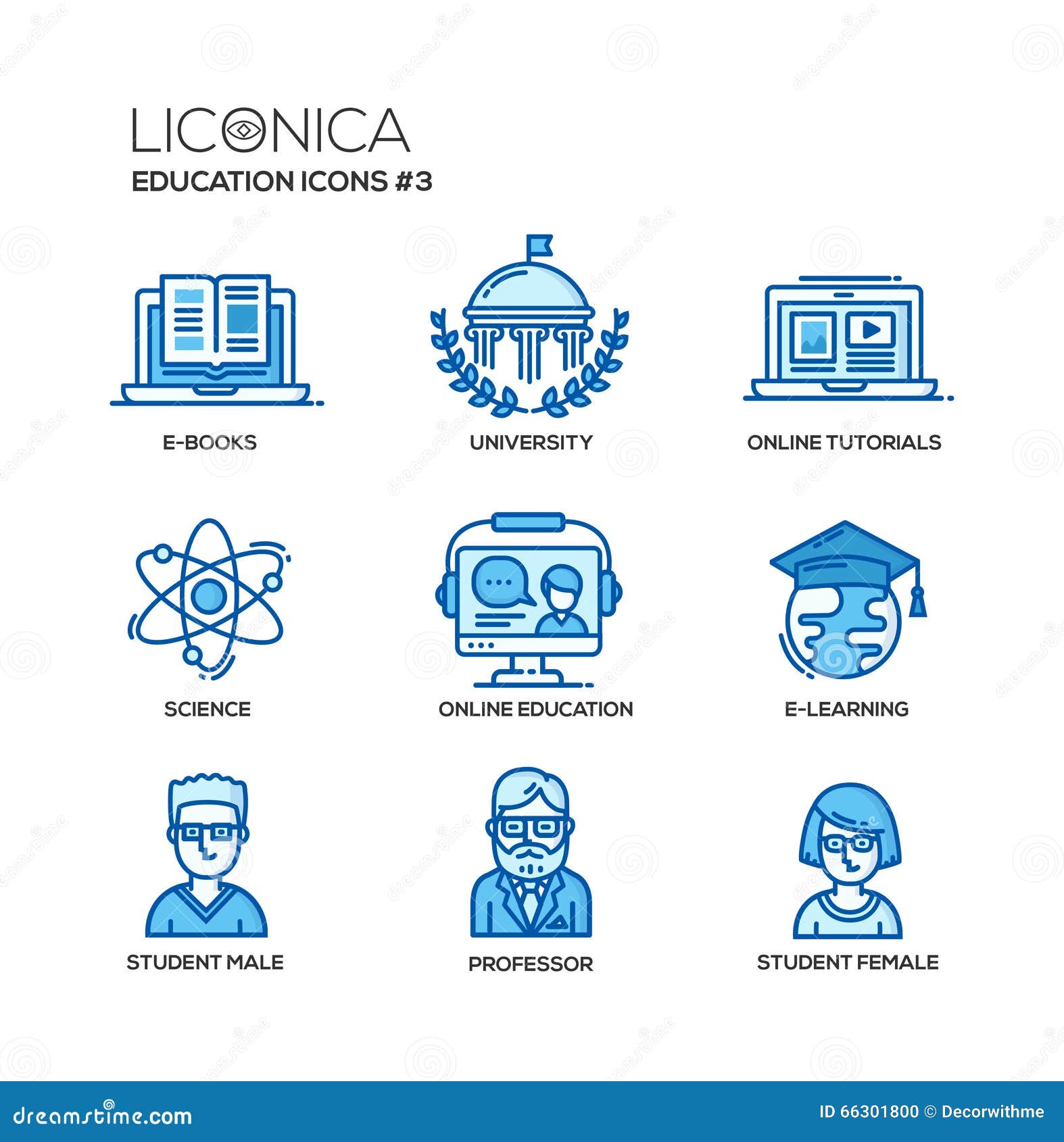 Modern School And Education Thin Line Design Icons, Pictograms Vector ...