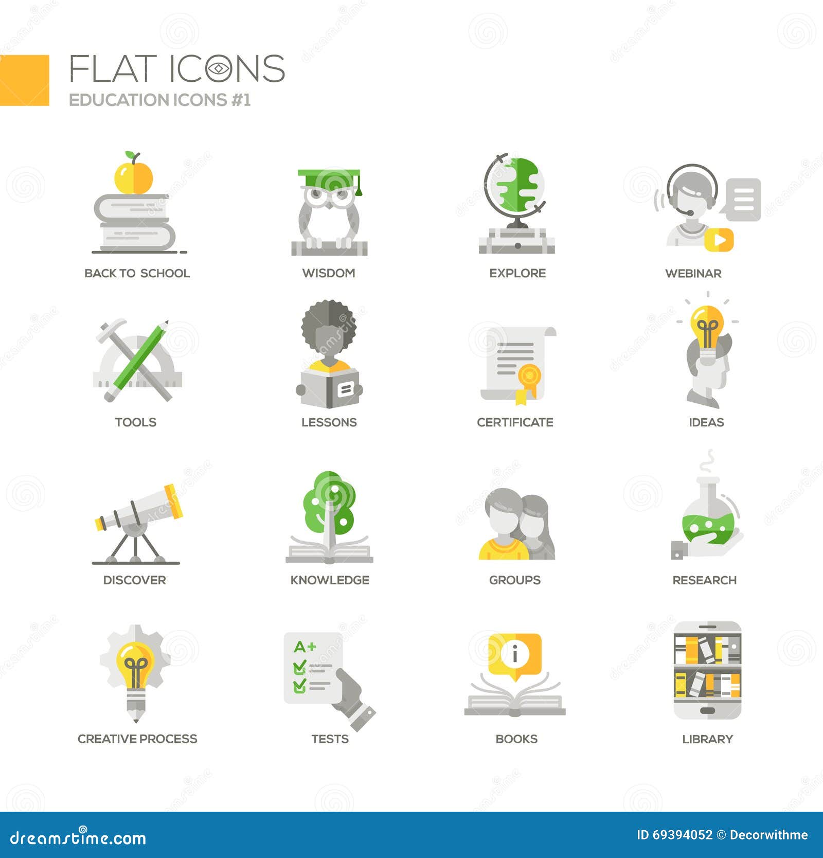 Modern School and Education Thin Line Design Icons, Pictograms Stock ...