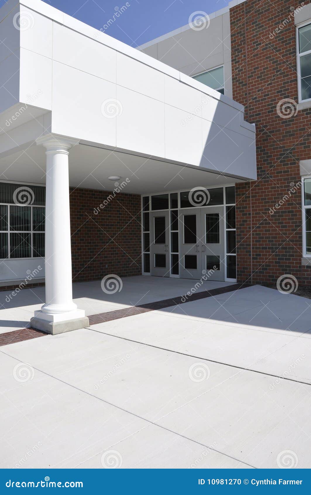 Modern school entrance stock photo. Image of school, knowledge - 10981270
