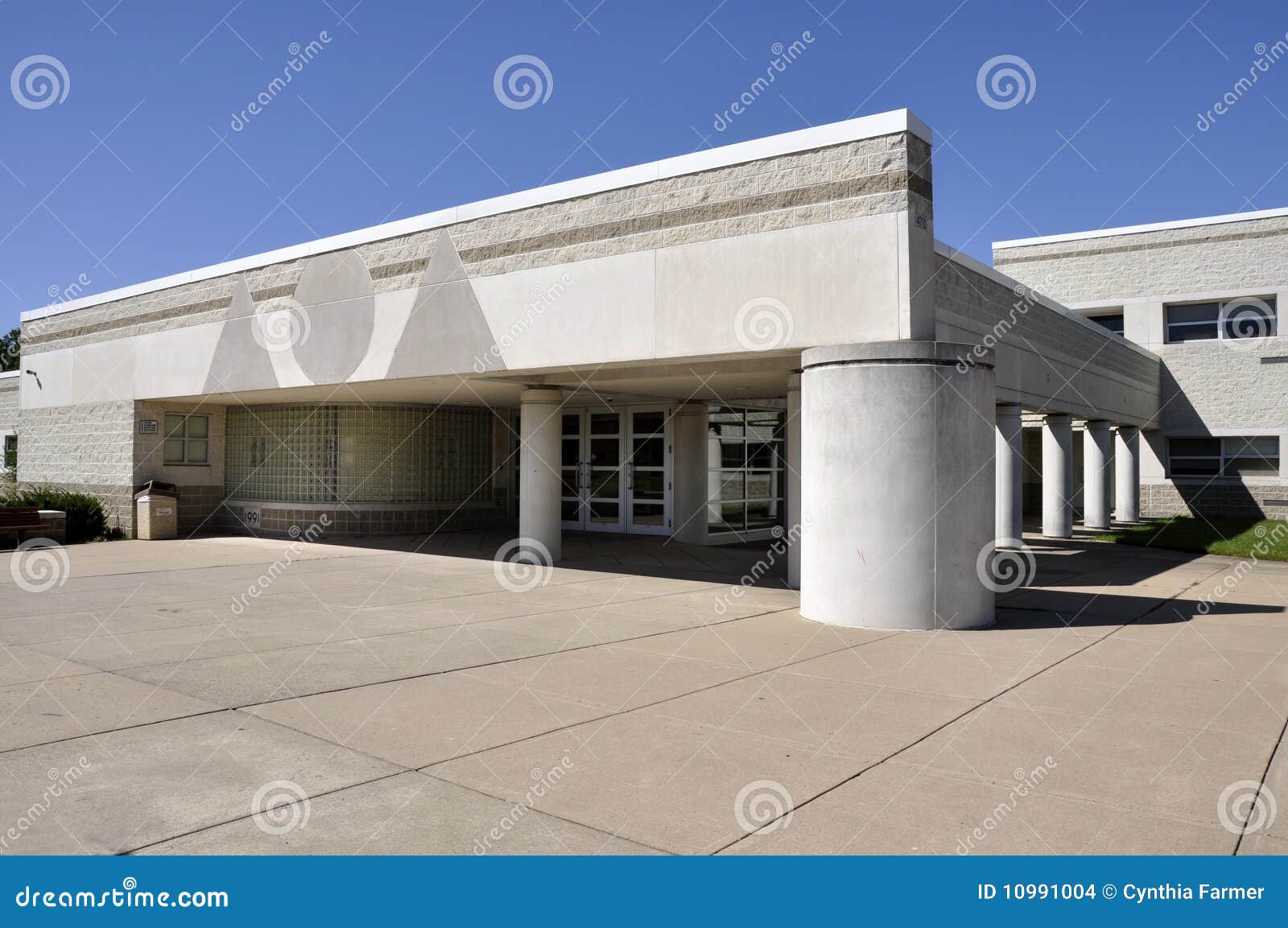 Modern school entrance stock photo. Image of structure - 10991004
