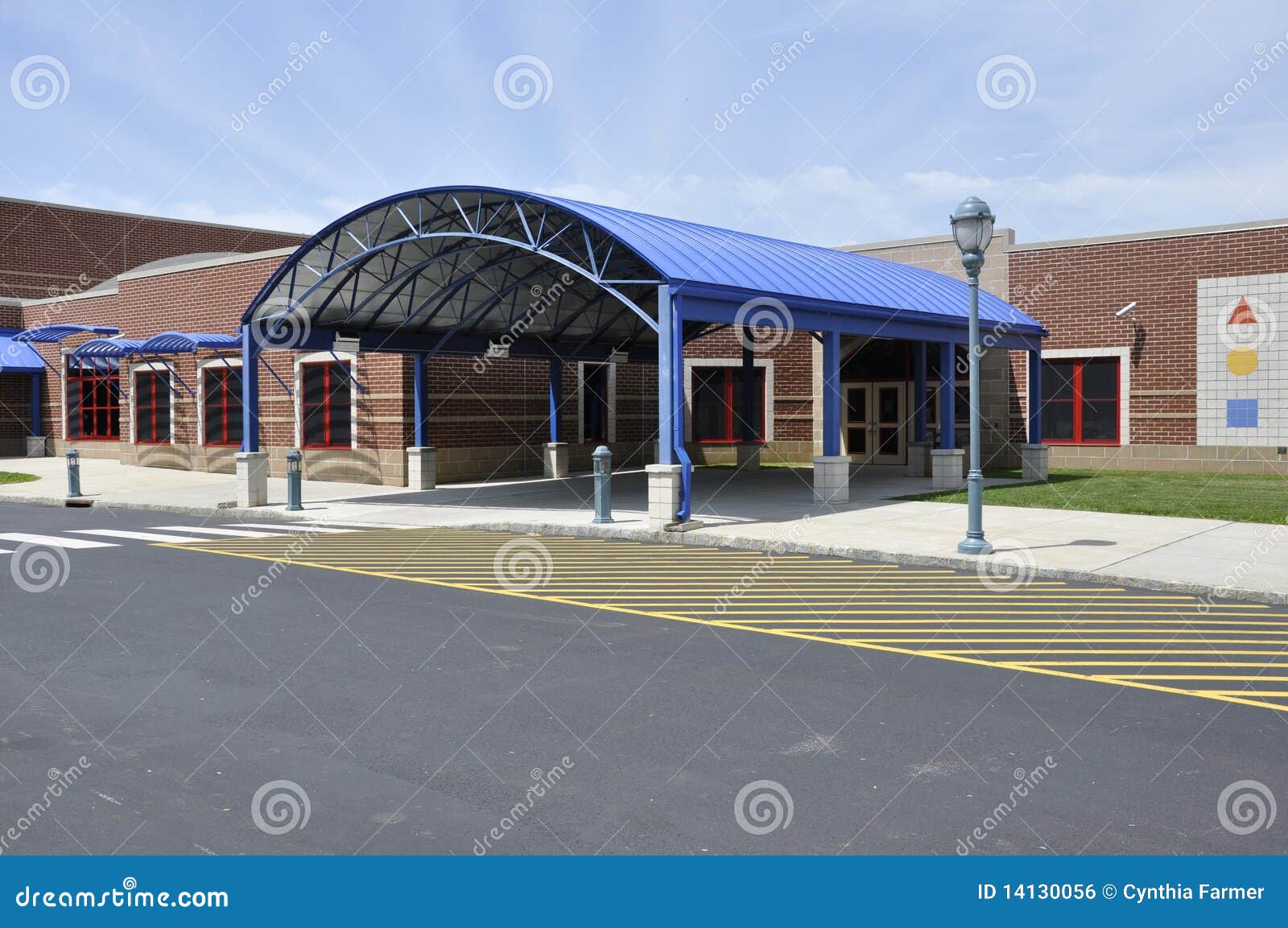 Modern school entrance stock photo. Image of primary - 14130056