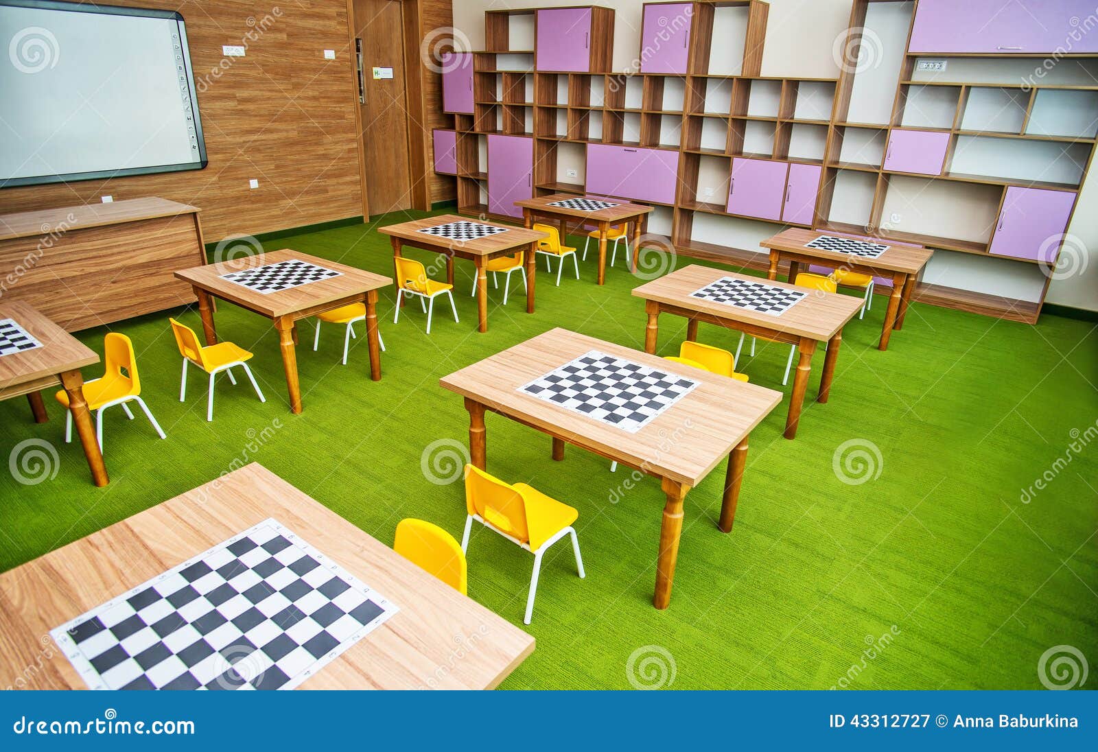 Modern school interior . stock image. Image of chair - 43312727