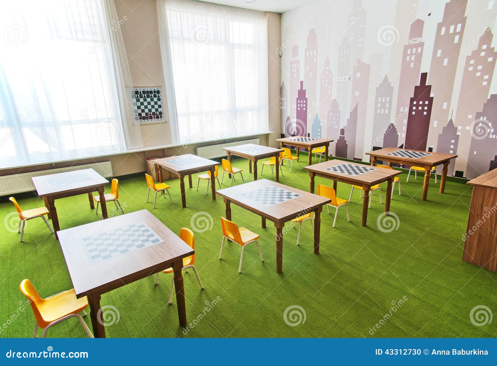 Modern school interior . stock photo. Image of chair - 43312730