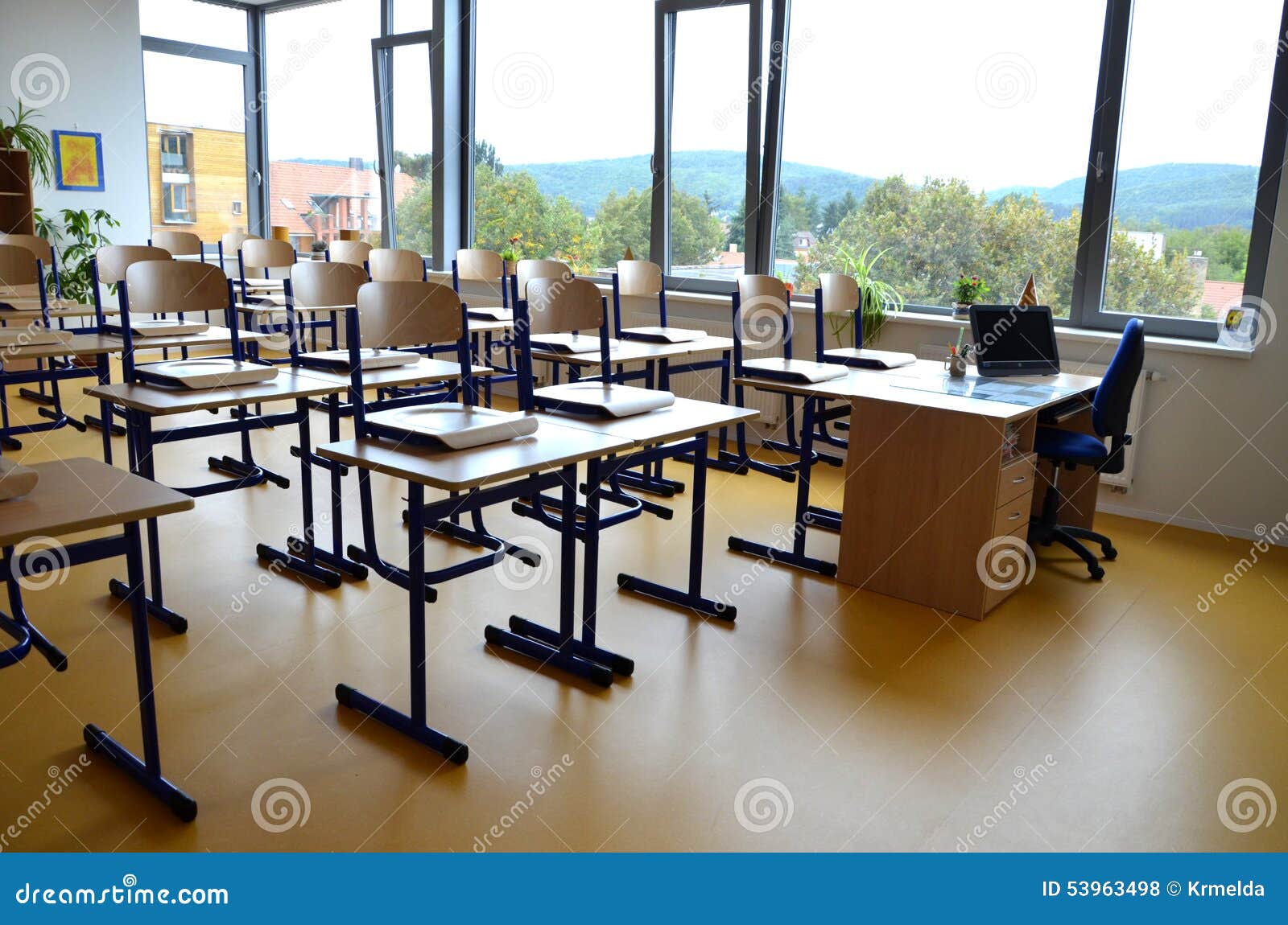 Modern school interior editorial stock photo. Image of projector - 53963498