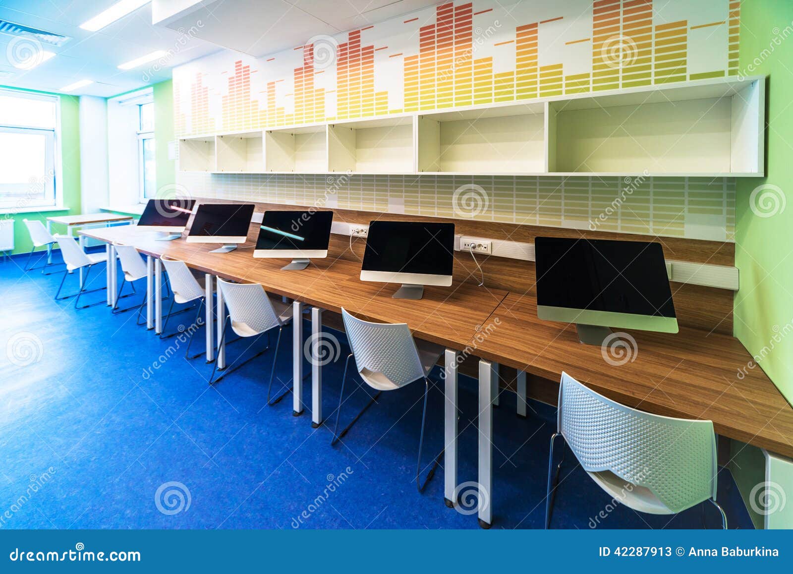 Modern school interior . stock image. Image of laptop - 42287913