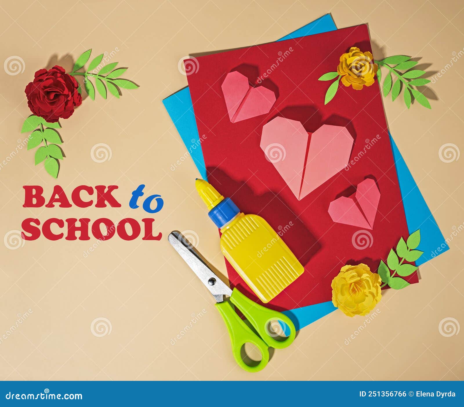Modern School Supplies for Back To School Concept Stock Photo - Image ...