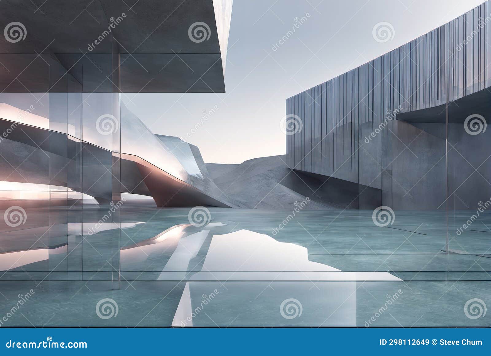 Modern Sci-fi Abstract Simple Architectural Display Stand Stock Image ...